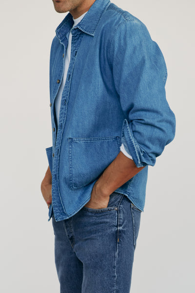 Long Sleeve 100% Cotton Shirt Jacket - The Dive - AYR