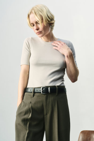 Premium Womens Pima Cotton Ribbed T-Shirt - The Exec - AYR